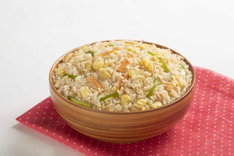 Fried Rice- Homemade Fried Rice with Mixed Vegetable Stock Photo ...