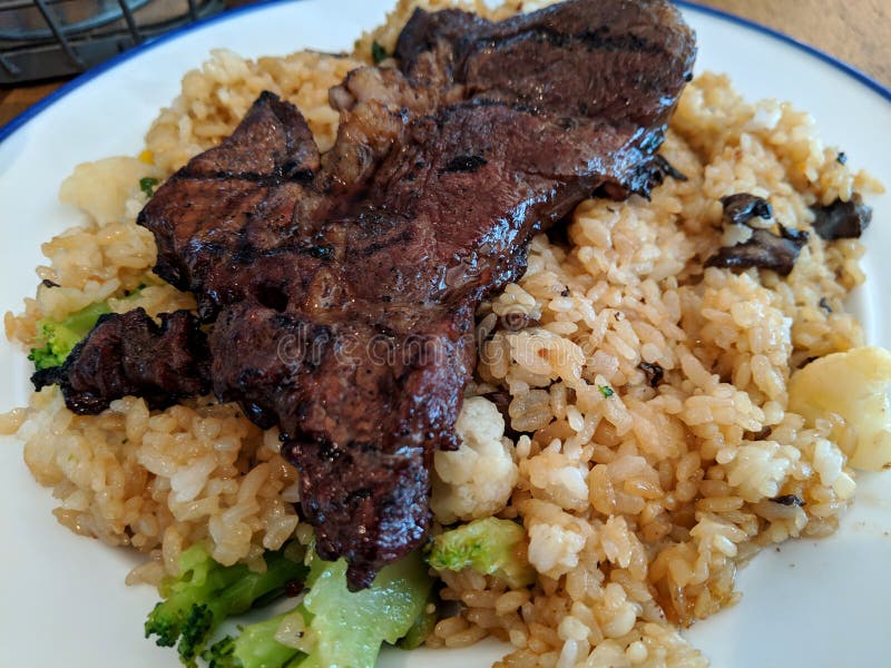 Fried Rice with Kalbi Steak on Top Stock Image - Image of tasty ...