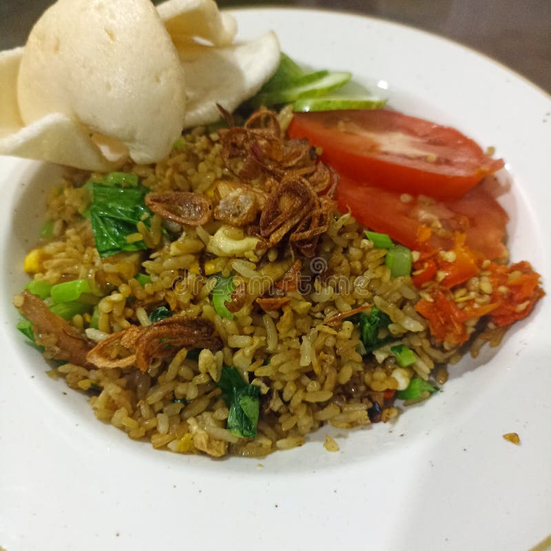 Fried Rice Kampoong Indonesian Food Stock Photo - Image of rice, food ...