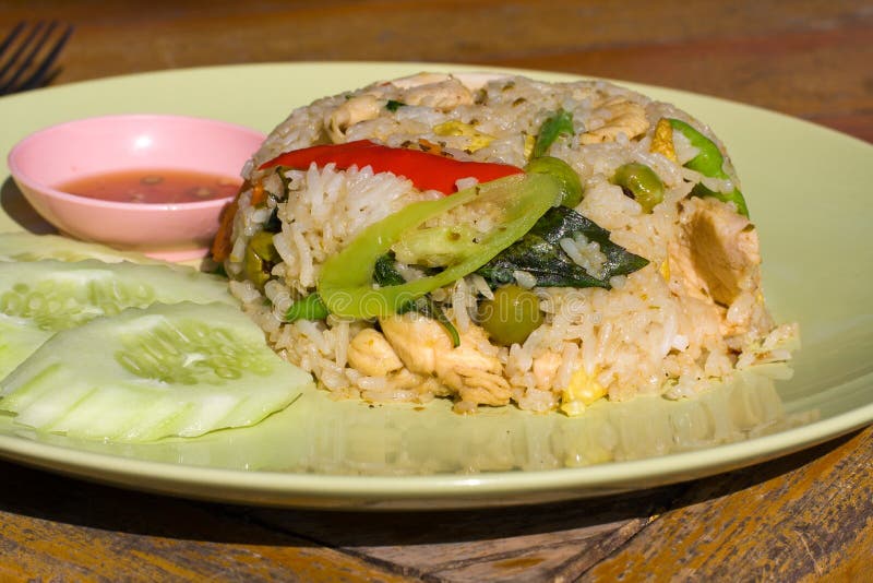 Fried rice with meat stock photo. Image of cook, asia - 22656864