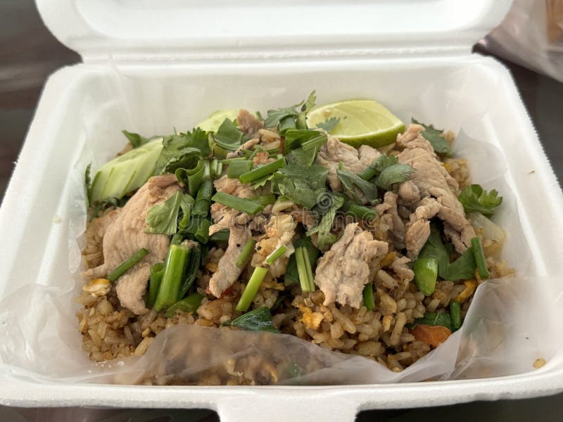 Fried Rice with Meat and Vegetables Stock Image - Image of restaurant ...