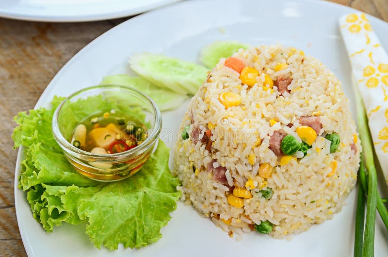 Fried rice stock image. Image of vegetable, garnish, rice - 47977405