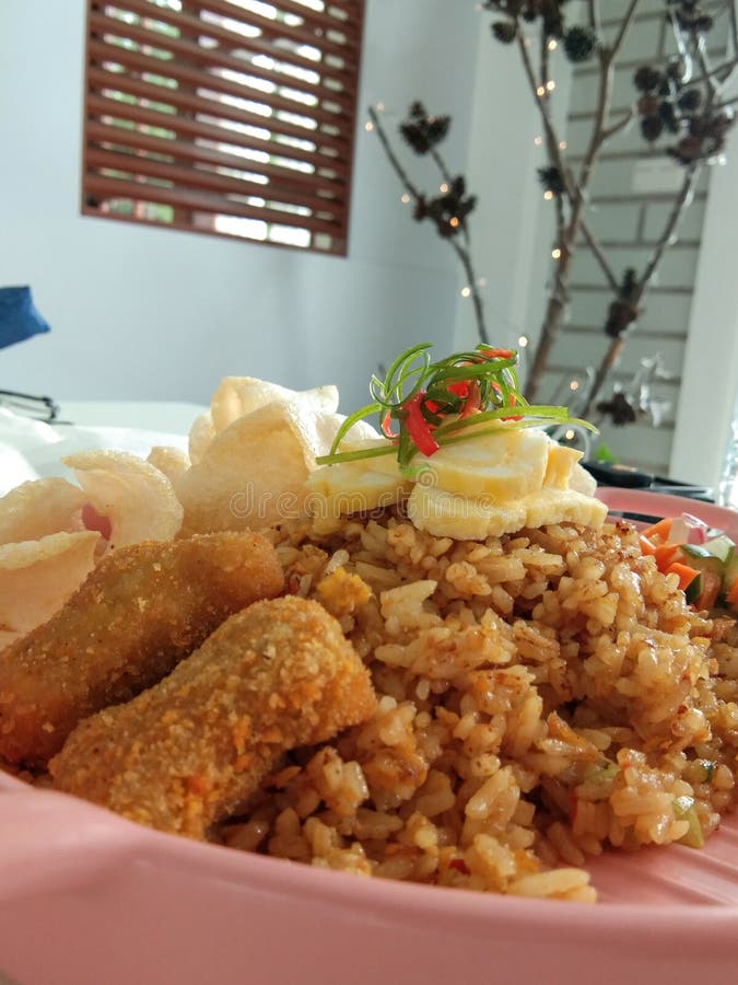 Fried Rice & X22;Nasi Goreng& X22; and Nugget Stock Photo - Image of ...