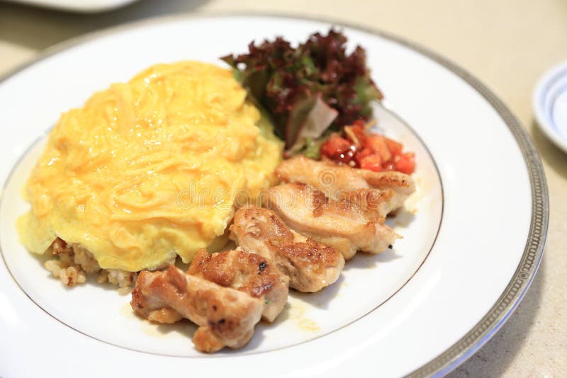 Fried Rice in Omelet stock photo. Image of dining, asian - 49050170