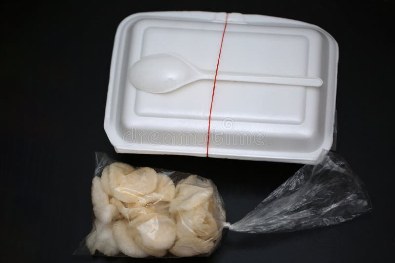 Fried Rice Package in a White Box Stock Image - Image of hand, carving ...