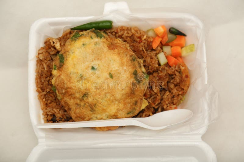 Fried Rice Package in a White Box Stock Photo - Image of vegetable ...