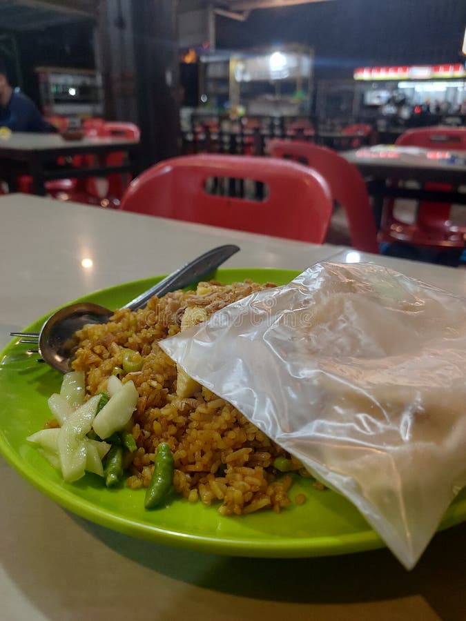 Fried Rice with Pickles and Crackers Stock Photo - Image of spoon ...