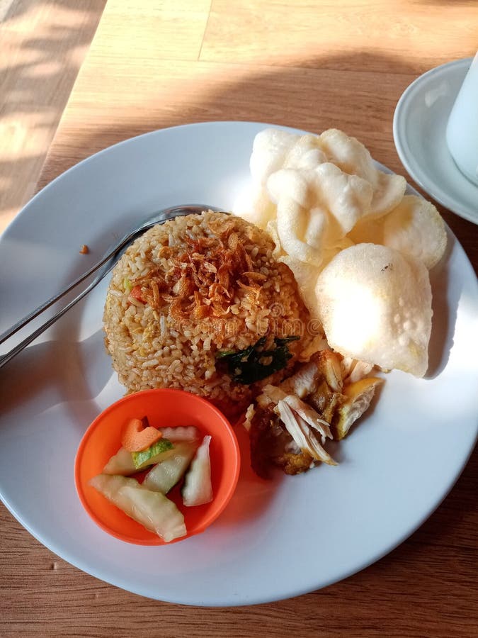 Fried Rice with Pickles and Crackers. Stock Photo - Image of food ...