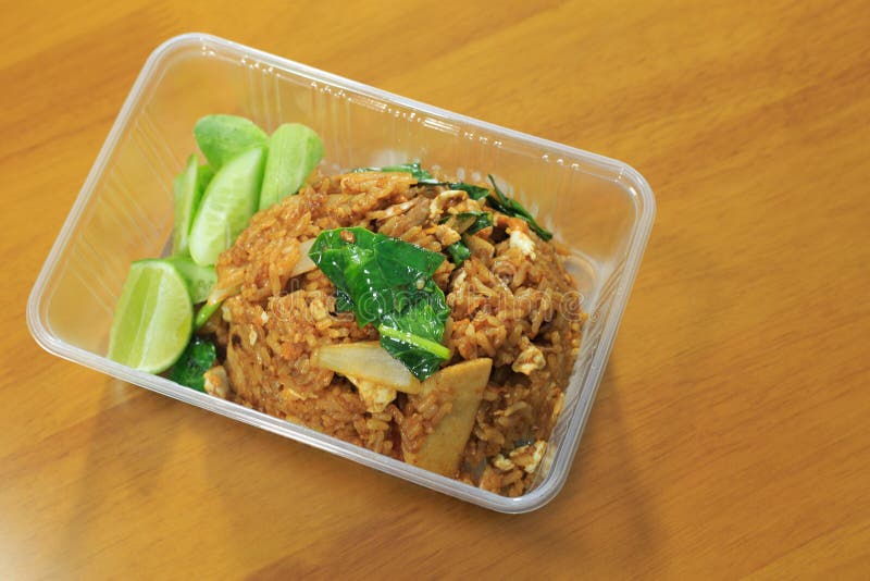 Fried Rice in a Plastic Box that Can Be Heated Up in the Microwave ...