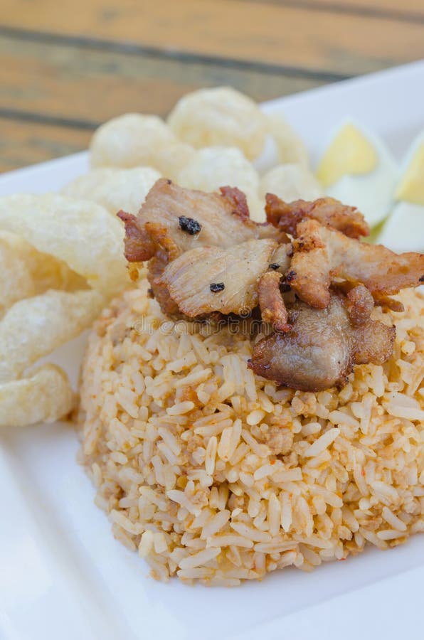 Fried rice pork stock photo. Image of fried, tasty, brown - 38094738