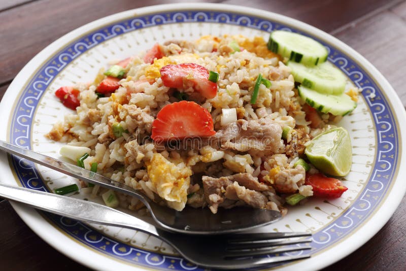 Fried rice with pork stock photo. Image of delicious - 38952908