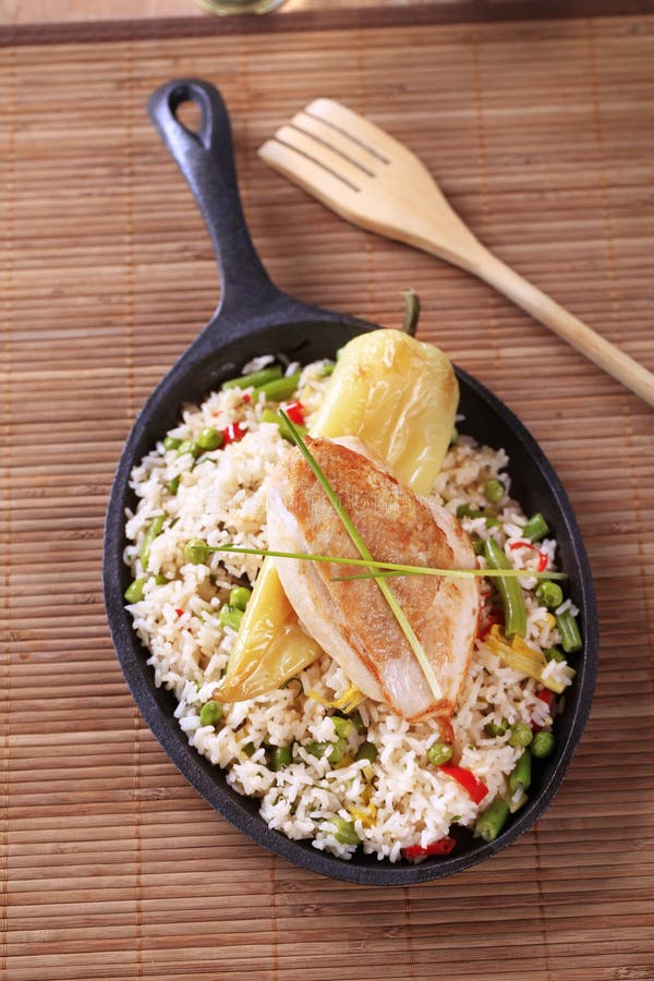 Fried Rice and Roast Chicken Stock Image - Image of asian, chicken ...