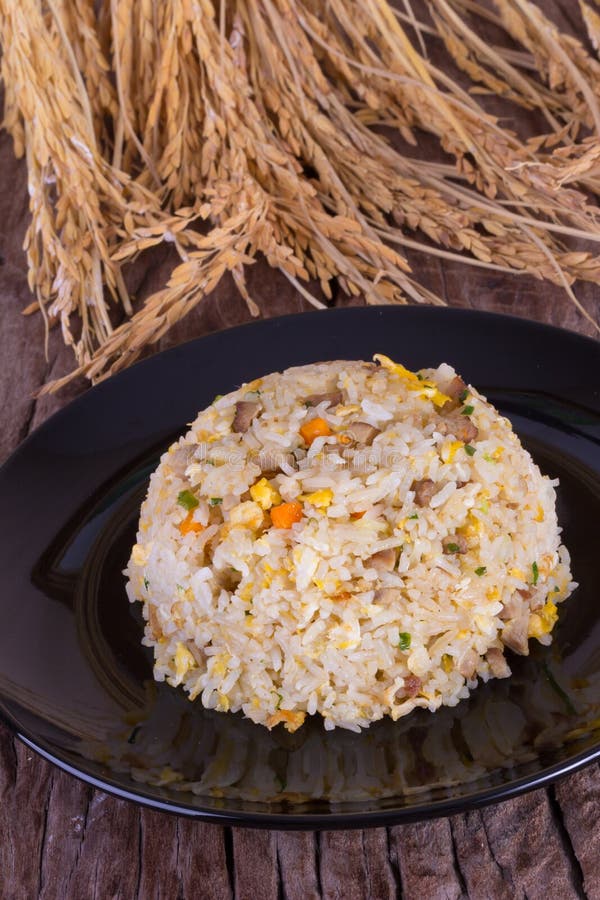 Fried rice with roast pork stock photo. Image of diet - 33251962