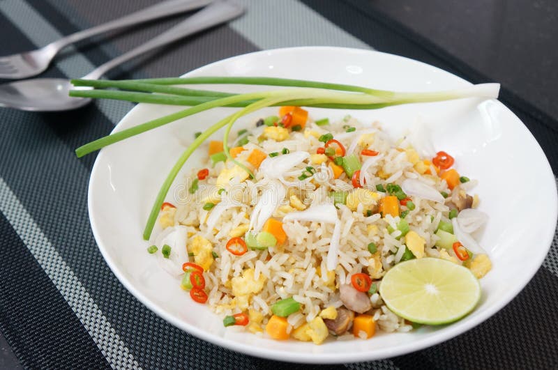 Fried Rice with Salted Fish Stock Photo - Image of omelet, dinner: 57208332