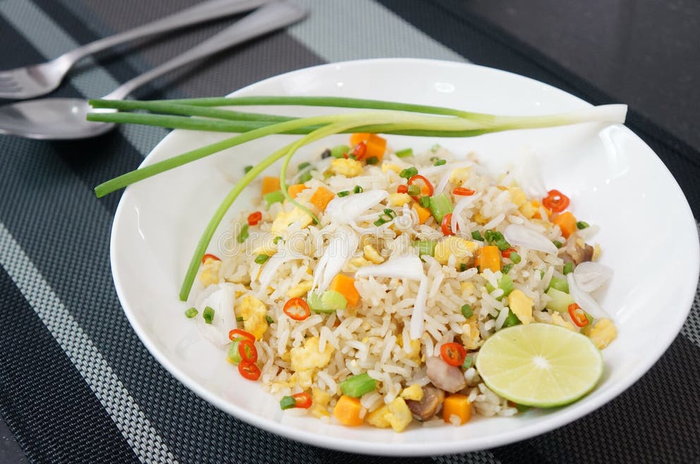 Fried Rice with Salted Fish Stock Photo - Image of omelet, dinner: 57208332