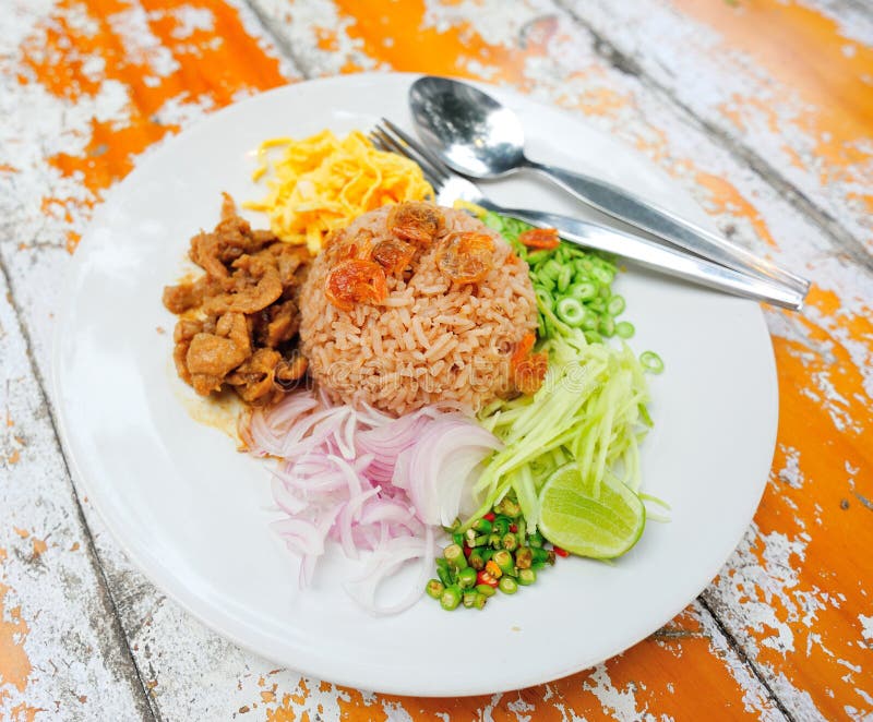 Fried Rice with Shrimp Paste. Stock Photo - Image of style, dish: 25163672