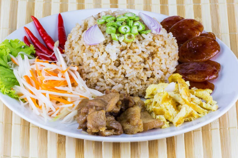 Fried Rice with Shrimp Paste Stock Image - Image of paste, white: 69842735