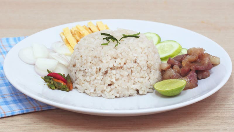 Fried Rice with Shrimp Paste Stock Image - Image of culture, cucumber ...