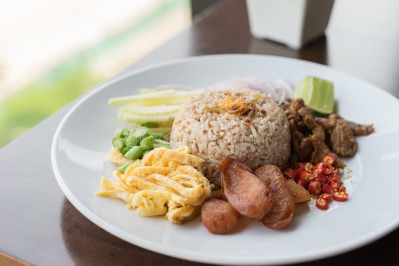 Fried Rice with Shrimp Paste. Stock Image - Image of restaurant ...