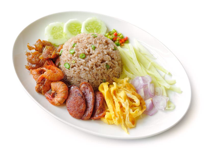 Fried Rice with Shrimp Paste Stock Image - Image of gourmet, cucumber ...
