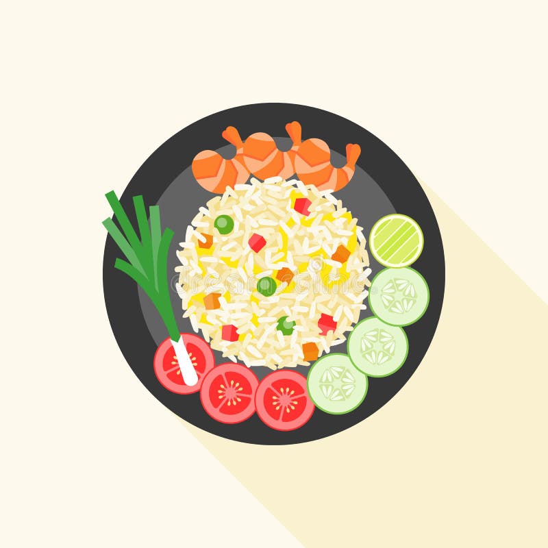 Fried Rice Sunny Side Up Egg Original Indonesian Food Culinary Hand ...