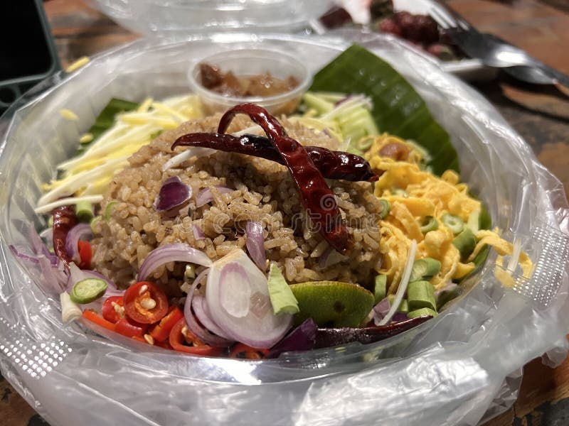 Fried Rice with Spicy Shrimp Paste Dip , Original Thai Style, Dinner ...