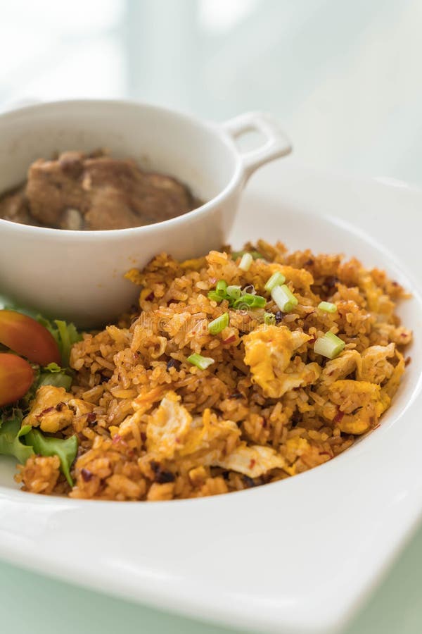 Fried Rice with Steamed Pork Ribs Stock Photo - Image of delicious ...