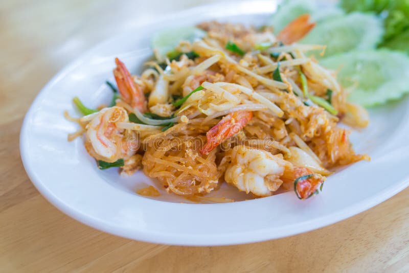 Fried Rice Sticks with Shrimp. Stock Photo - Image of noodles, chop ...