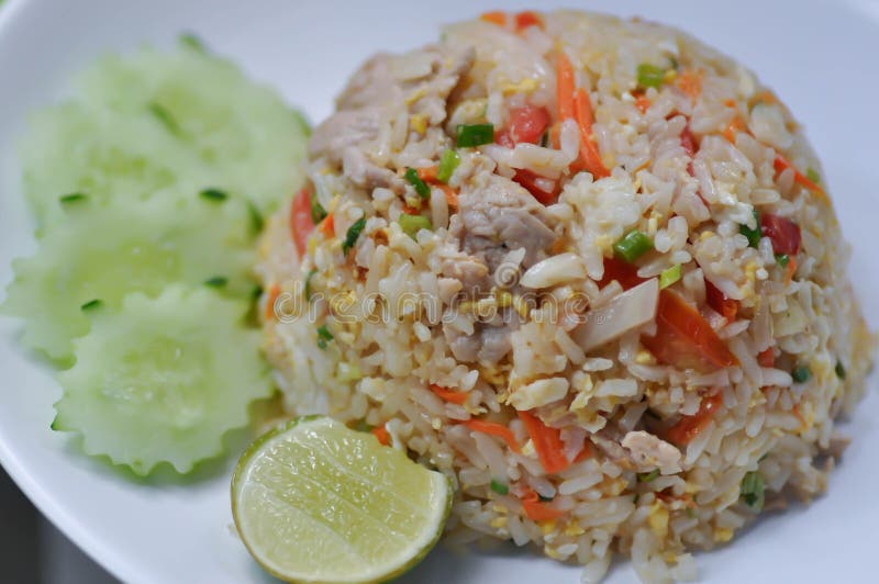 Fried Rice or Stir-fried Rice Stock Photo - Image of carrot, coriander ...