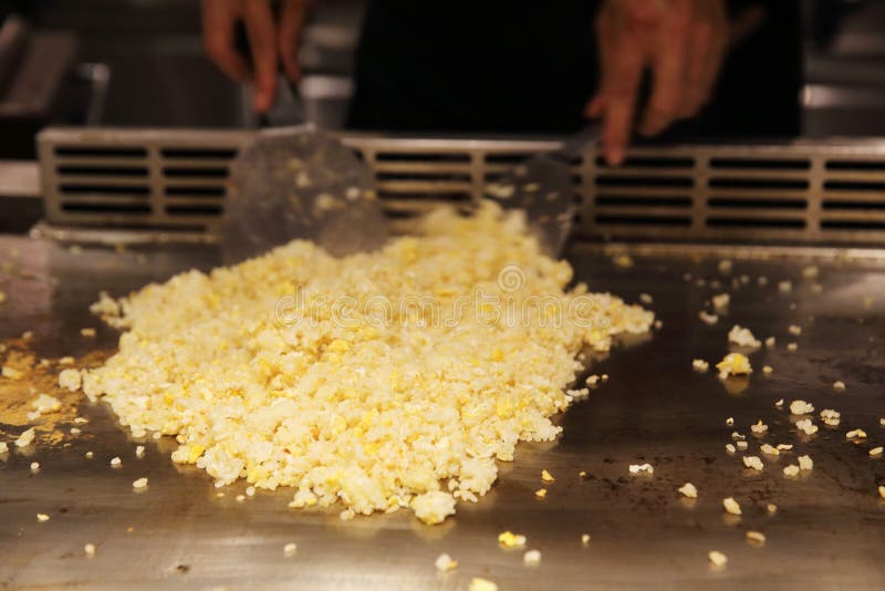Fried Rice Teppanyaki Japanese Cooking Stock Image - Image of ...