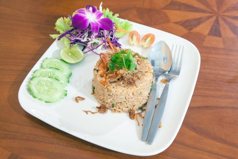 Fried rice thai food stock photo. Image of white, lemon - 57688668