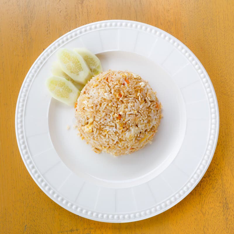 Fried Rice Thai Style on White Dish Stock Photo - Image of cuisine ...