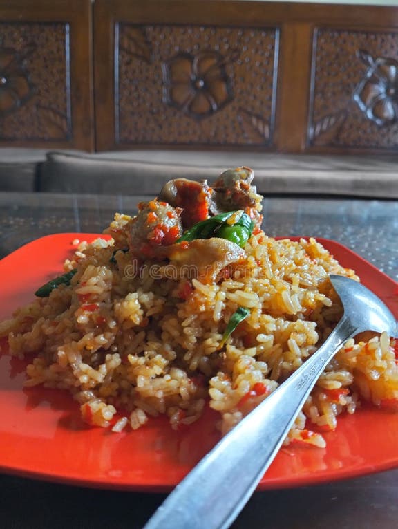 Fried Rice Using Gizzard Liver Stock Image - Image of live, liver ...