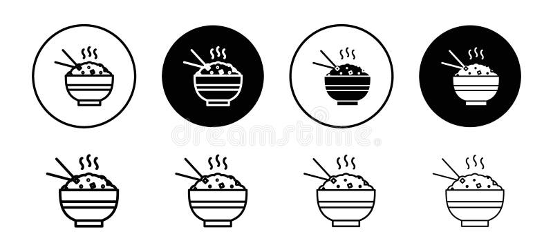 Fried Rice Vector Icon Set Collection. Fried Rice Outline Flat Icon ...