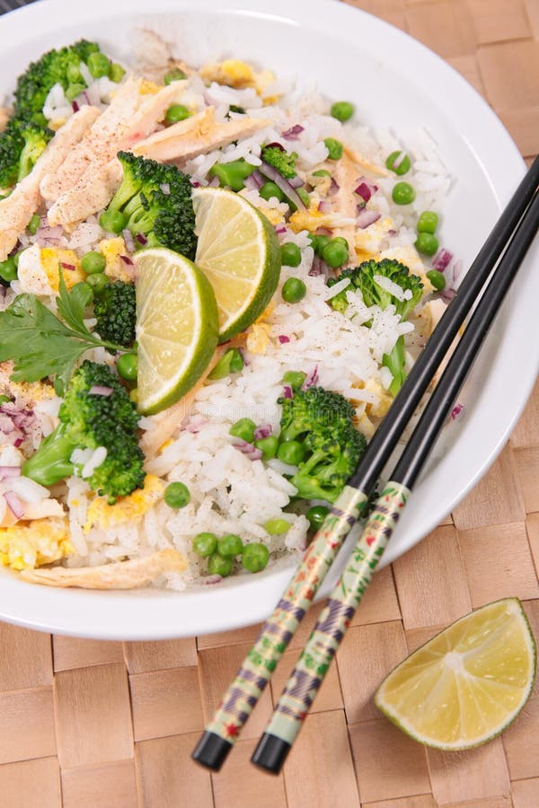Fried rice stock photo. Image of cuisine, basmati, broccoli - 64106836