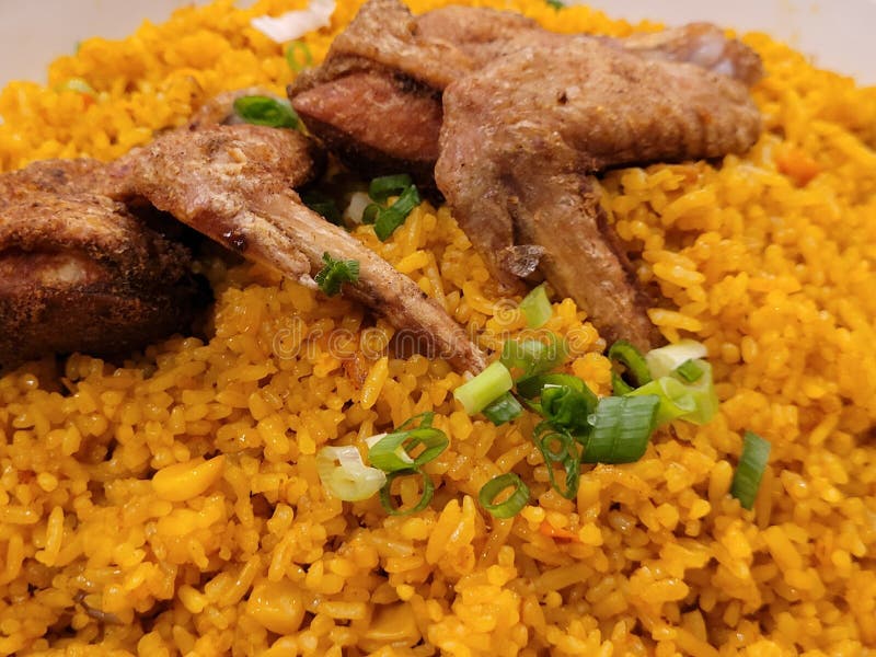 Fried Rice Vietnam Style with Crispy Chicken Stock Image - Image of ...