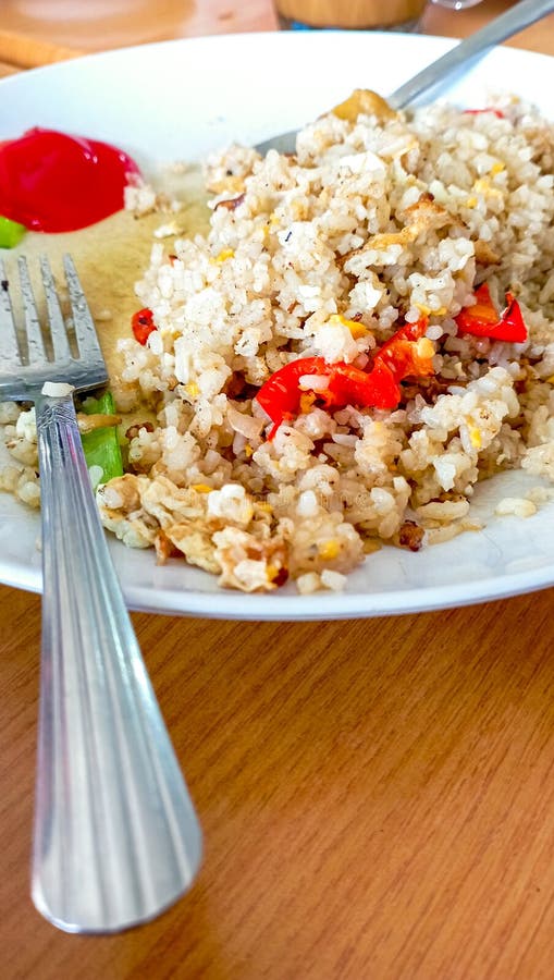 Fried Rice that Was Not Finished Stock Image - Image of food, finished ...