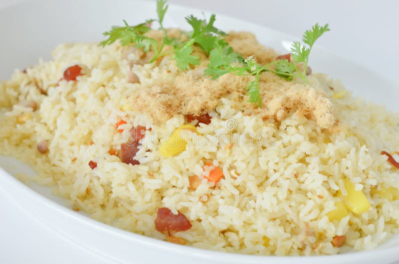 Fried rice on white stock photo. Image of diet, delicious - 26054400