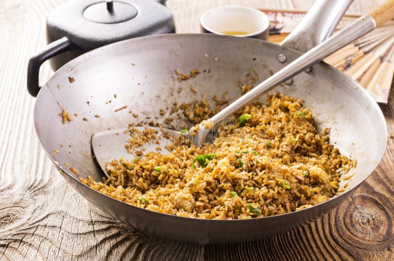 Fried Rice in Wok stock image. Image of basmati, long - 37647967