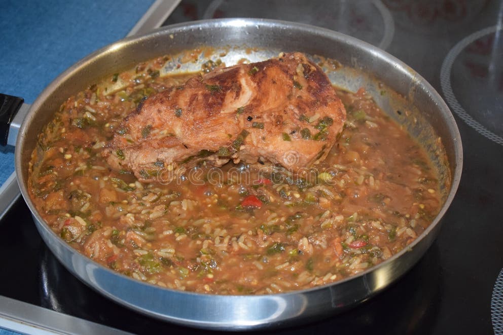 Fried Roast with Risotto in the Pan Stock Photo - Image of soup, frying ...