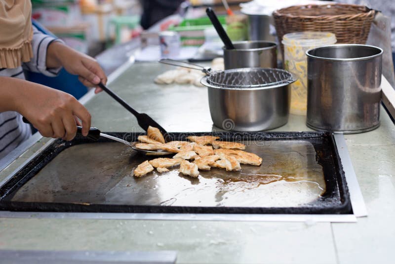 Fried Roti or Thai Pancake with Butter on Pan Stock Image - Image of ...