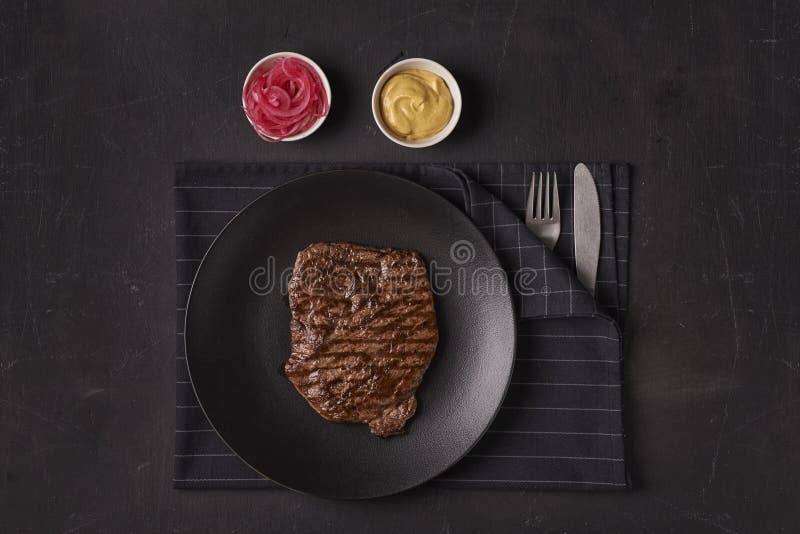 Fried rump steak stock image. Image of fillet, food - 193158203