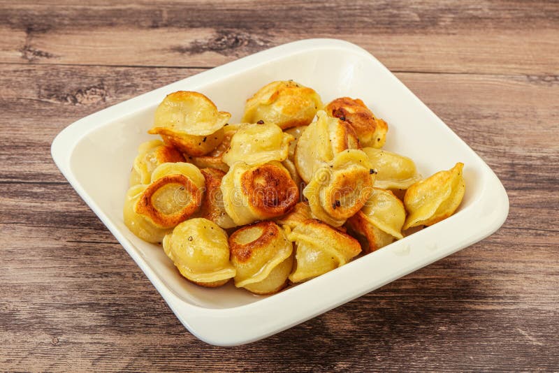 Fried Russian Dumplings with Three Different Types of Sauce, Lemon and ...