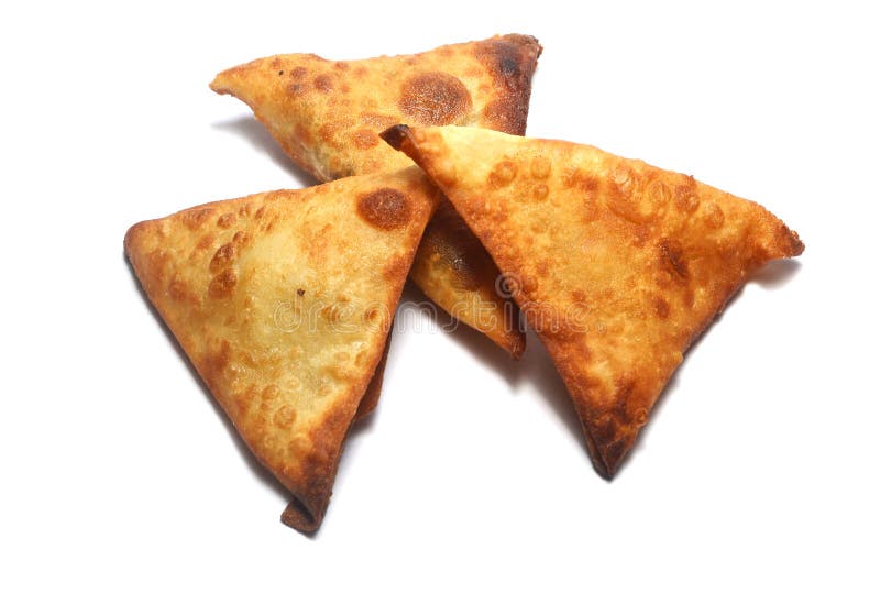 Samosa Snack Food on White stock image. Image of crunchy - 37712035