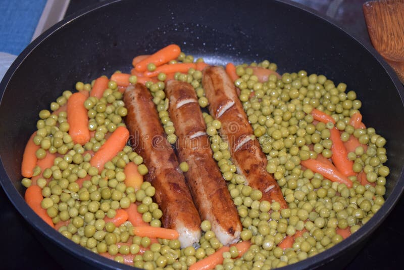 Sausage with vegetables stock image. Image of dish, belgian - 263674885