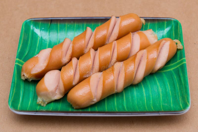 Fried sausage in dish stock image. Image of nutrition - 81139487