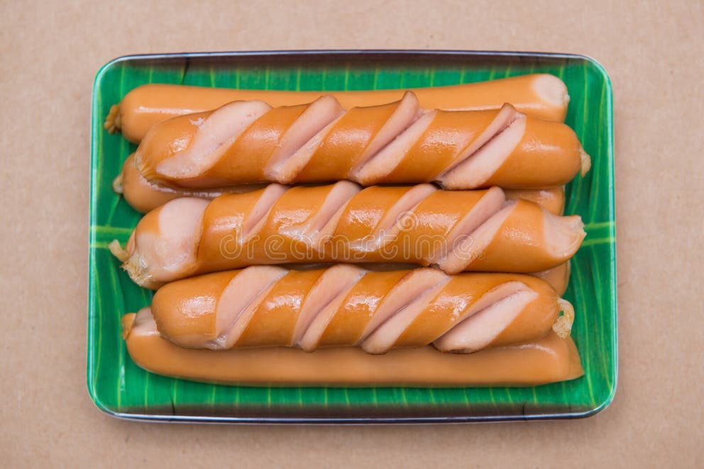 Fried sausage in dish stock photo. Image of gourmet, tasty - 81213192