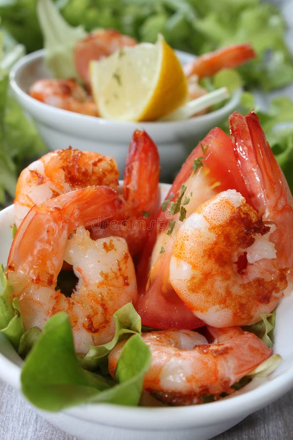 Fried shrimp as a starter stock photo. Image of fine - 56876728