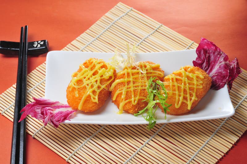 Fried shrimp cake stock photo. Image of sauce, crispy - 34921628