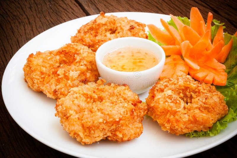Fried shrimp cake stock image. Image of ground, ethnicity - 51975033